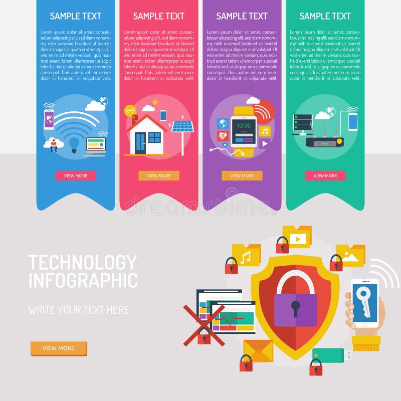 Technology Infographic Design Stock Vector - Illustration of lifi ...