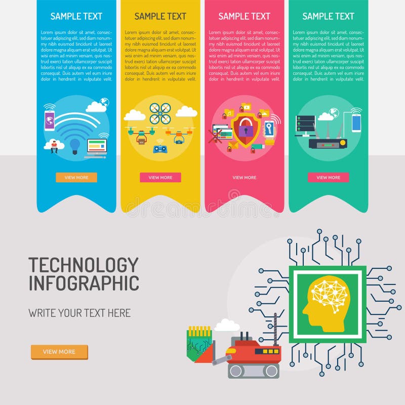 Technology Infographic Design Stock Vector - Illustration of layout ...