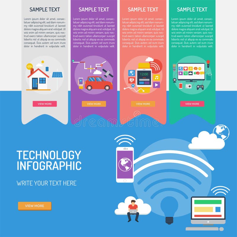 Technology Infographic Design Stock Vector - Illustration of access ...