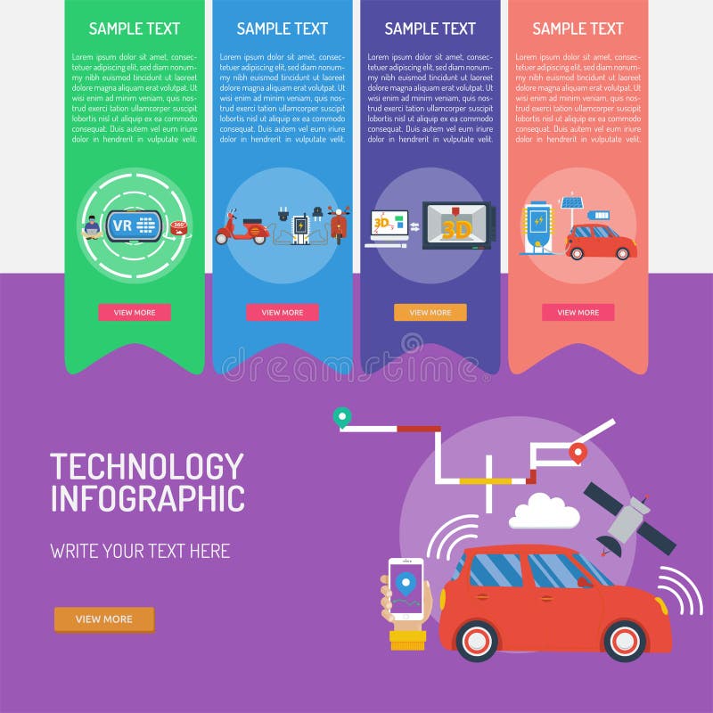 Technology Infographic Design Stock Vector - Illustration of design ...