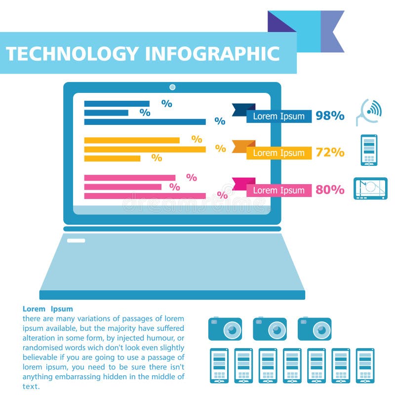 Technology Infographic. Vector Illustration Decorative Design Stock ...