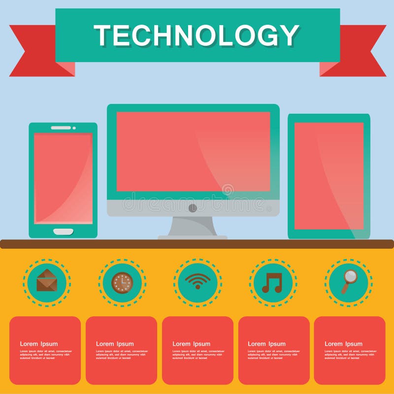 Technology Infographic. Vector Illustration Decorative Design Stock ...