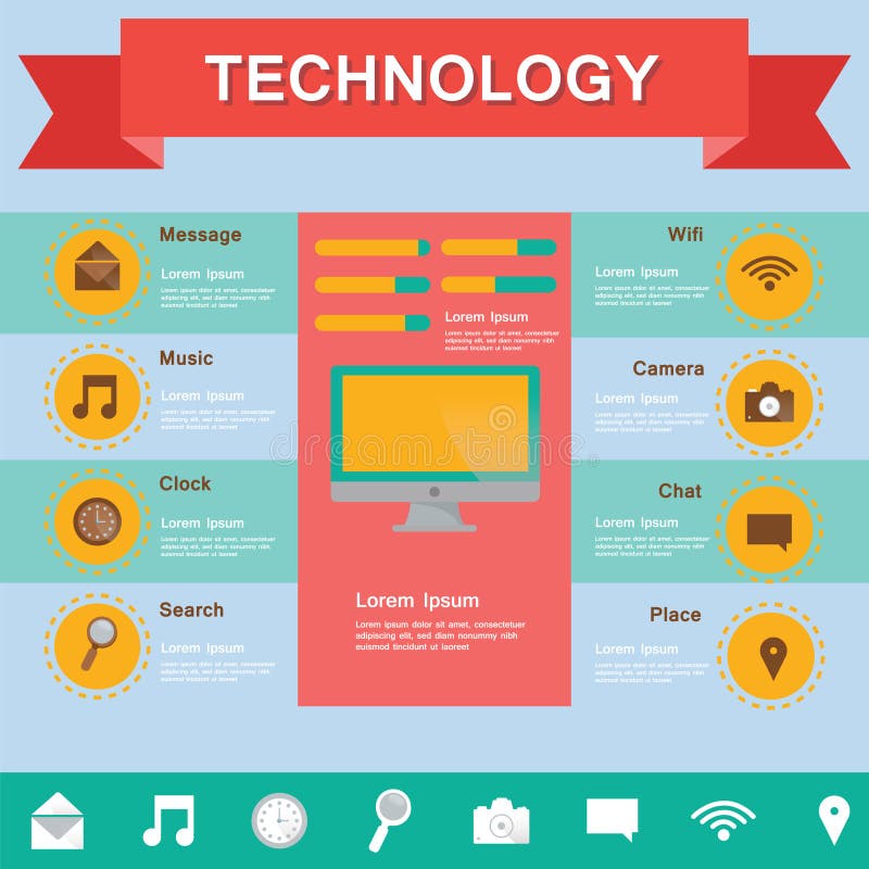 Technology Infographic. Vector Illustration Decorative Design Stock ...