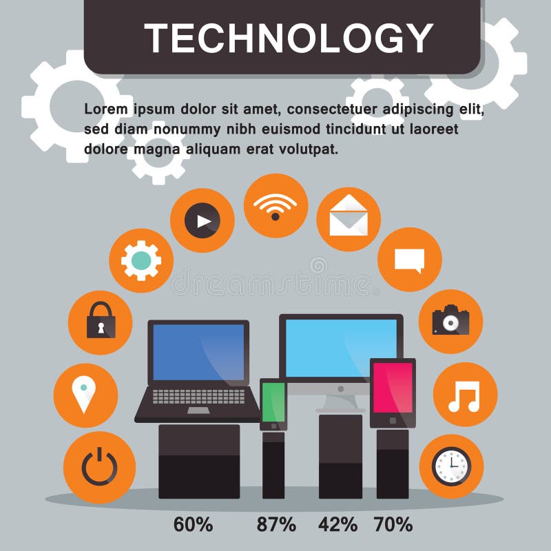 Technology Infographic. Vector Illustration Decorative Design Stock ...