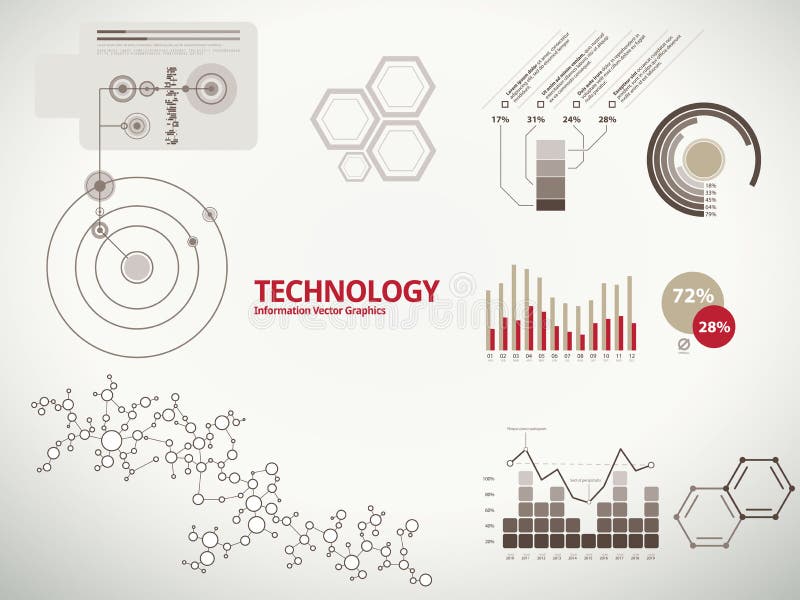 Technology Infographics for Business with Charts Stock Vector ...