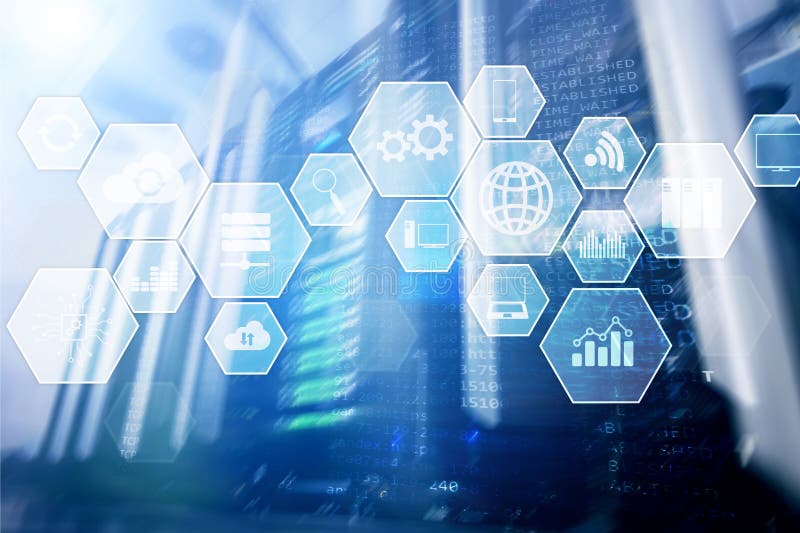 Technology Infrastructure Cloud Technology and Communication. Servers ...