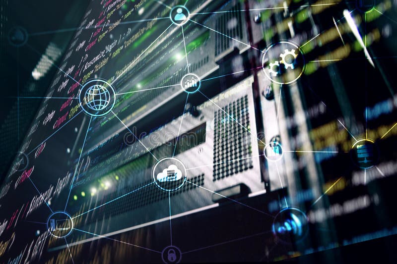 Technology Infrastructure Cloud Technology and Communication. Server ...