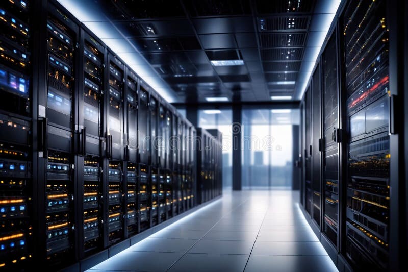 Technology Infrastructure Concept. Data Centers, Servers and ...