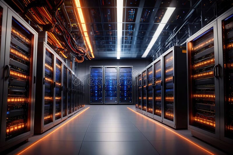 Technology Infrastructure Concept. Data Centers, Servers and ...