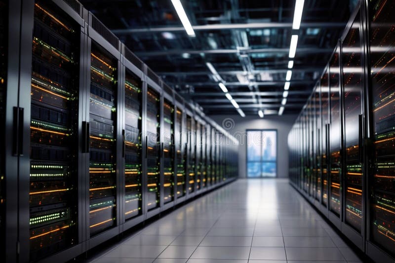 Technology Infrastructure Concept. Data Centers, Servers and ...