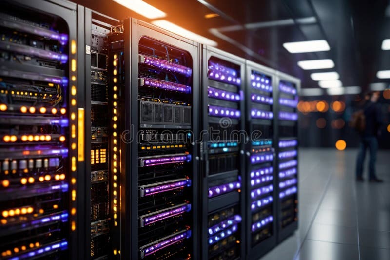 Technology Infrastructure Concept. Data Centers, Servers and ...