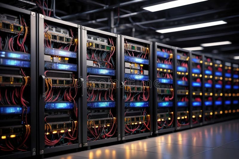 Technology Infrastructure Concept. Data Centers, Servers and ...