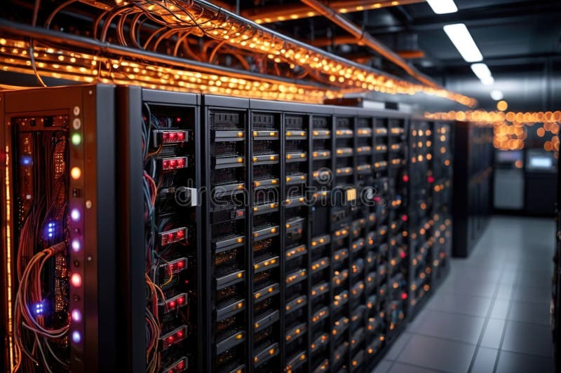 Technology Infrastructure Concept. Data Centers, Servers and ...