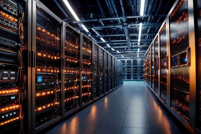 Technology Infrastructure Concept. Data Centers, Servers and ...