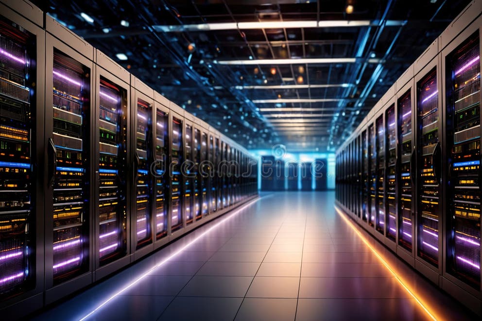 Technology Infrastructure Concept. Data Centers, Servers and ...