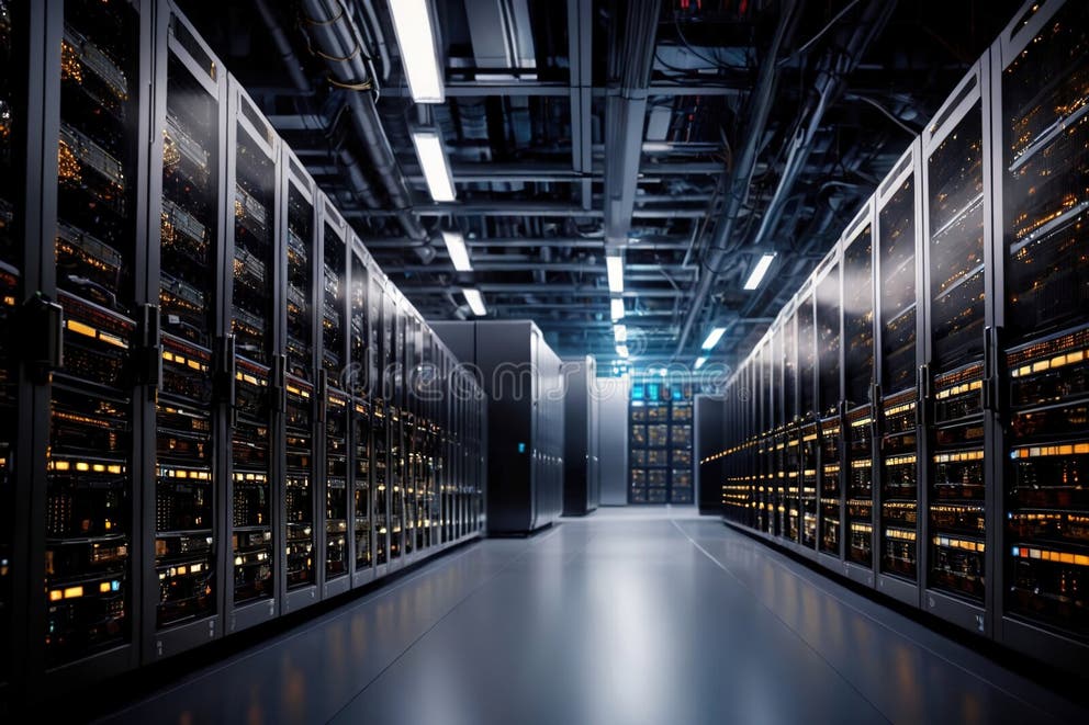 Technology Infrastructure Concept. Data Centers, Servers and ...