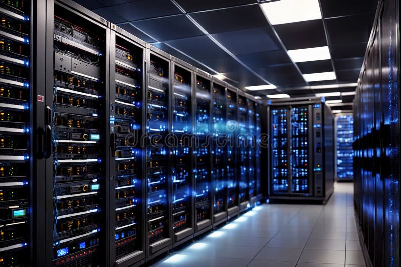 Technology Infrastructure Concept. Data Centers, Servers and ...