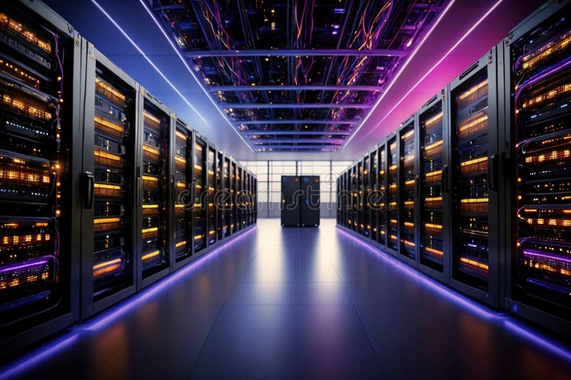 Technology Infrastructure Concept. Data Centers, Servers and ...