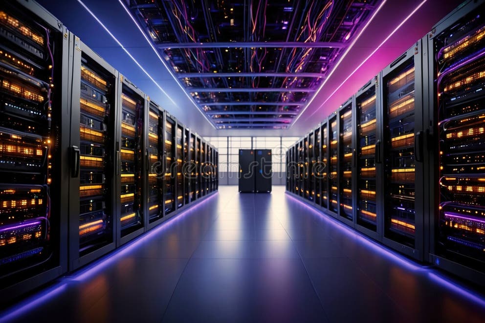 Technology Infrastructure Concept. Data Centers, Servers and ...