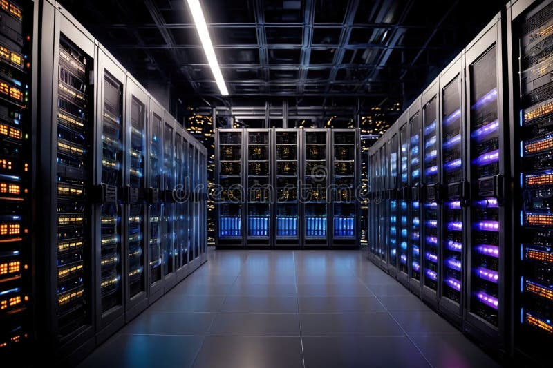 Technology Infrastructure Concept. Data Centers, Servers and ...