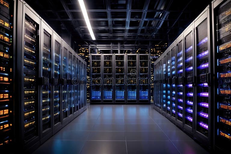 Technology Infrastructure Concept. Data Centers, Servers and ...