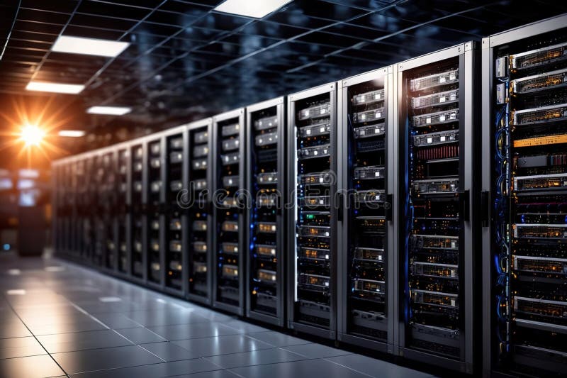 Technology Infrastructure Concept. Data Centers, Servers and ...