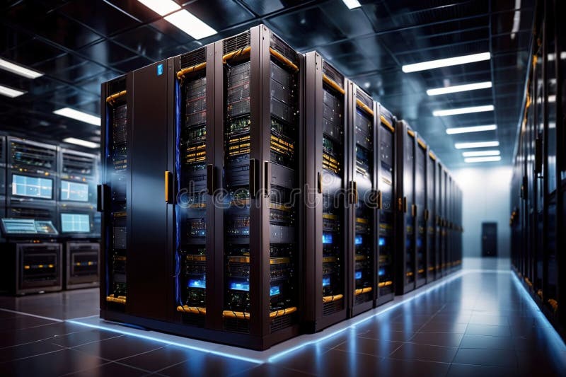 Technology Infrastructure Concept. Data Centers, Servers and ...