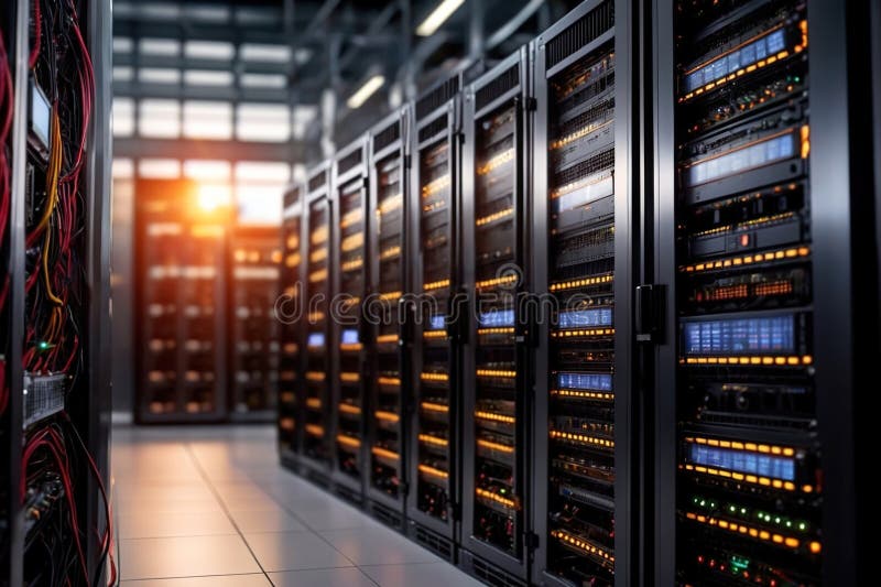 Technology Infrastructure Concept. Data Centers, Servers and ...