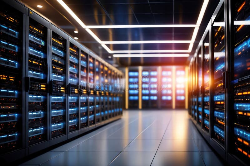 Technology Infrastructure Concept. Data Centers, Servers and ...