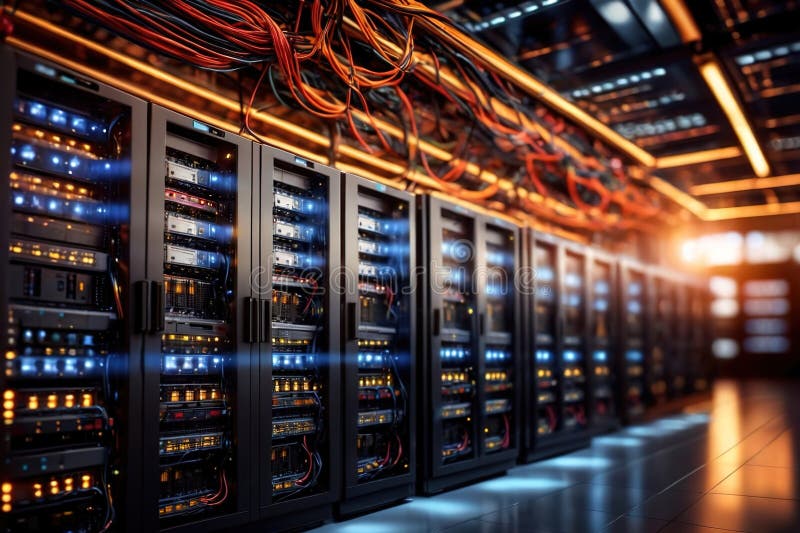 Technology Infrastructure Concept. Data Centers, Servers and ...