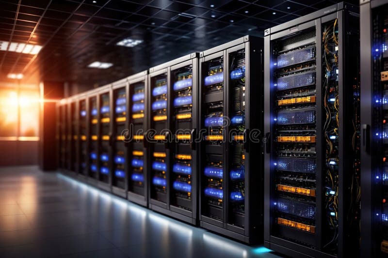 Technology Infrastructure Concept. Data Centers, Servers and ...