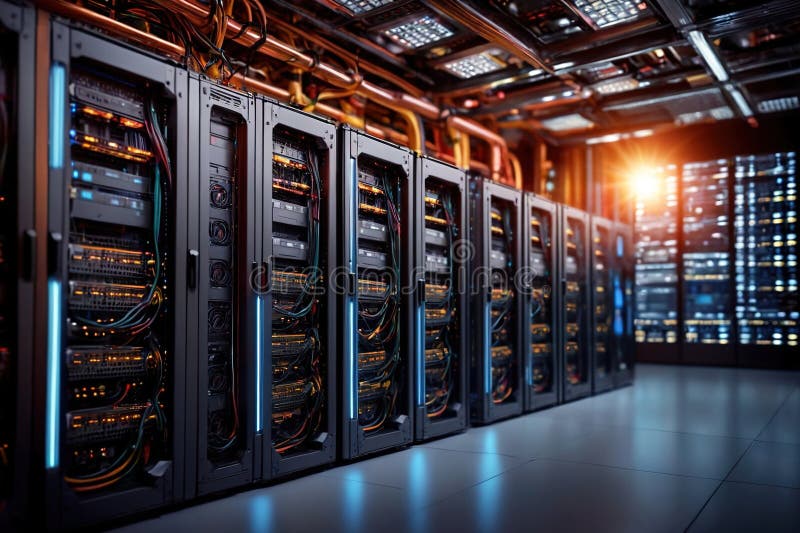 Technology Infrastructure Concept. Data Centers, Servers and Infrastructure for Digital ...