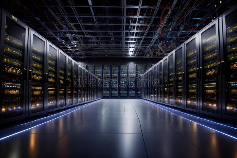 Technology Infrastructure Concept. Data Centers, Servers and ...