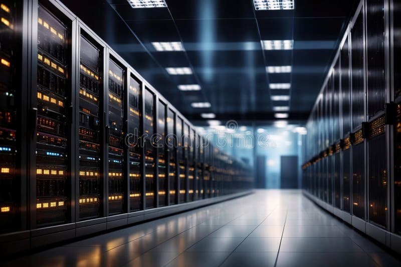 Technology Infrastructure Concept. Data Centers, Servers and ...