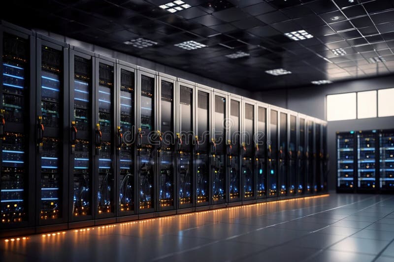 Technology Infrastructure Concept. Data Centers, Servers and ...