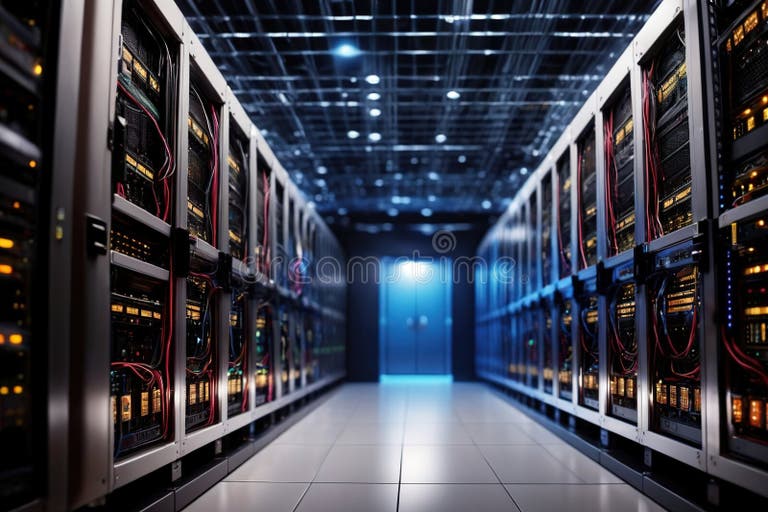 Technology Infrastructure Concept. Data Centers, Servers and ...