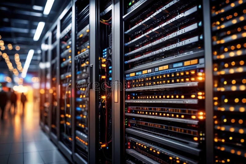 Technology Infrastructure Concept. Data Centers, Servers and ...