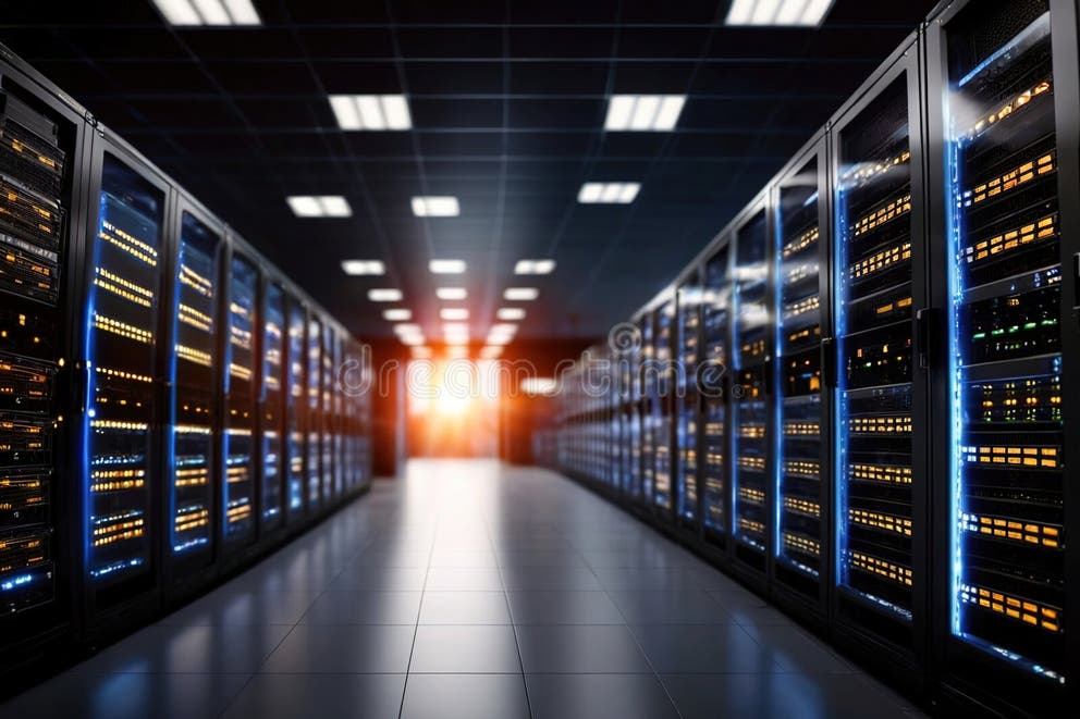 Technology Infrastructure Concept. Data Centers, Servers and ...