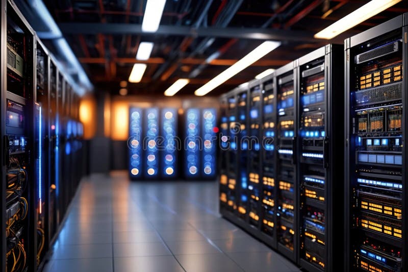 Technology Infrastructure Concept. Data Centers, Servers and ...