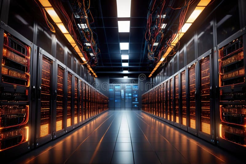 Technology Infrastructure Concept. Data Centers, Servers and ...