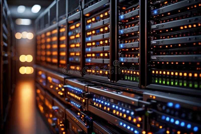 Technology Infrastructure Concept. Data Centers, Servers and ...