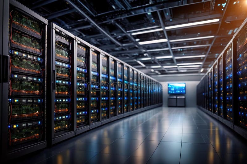 Technology Infrastructure Concept. Data Centers, Servers and ...