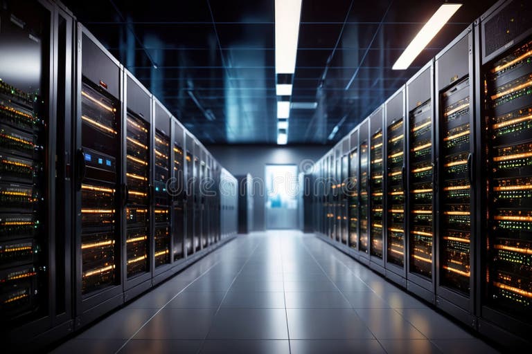 Technology Infrastructure Concept. Data Centers, Servers and ...