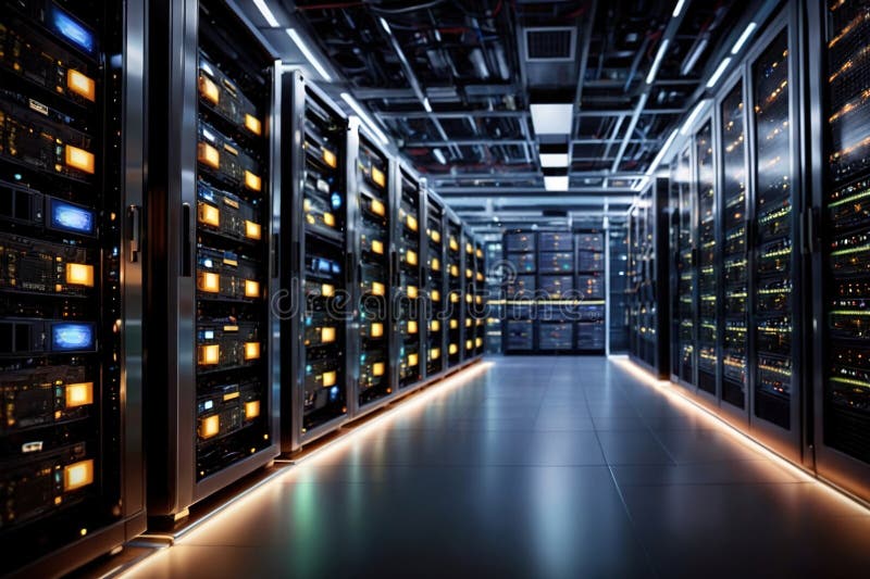 Technology Infrastructure Concept. Data Centers, Servers and ...