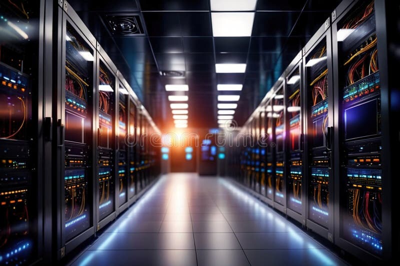 Technology Infrastructure Concept. Data Centers, Servers and ...