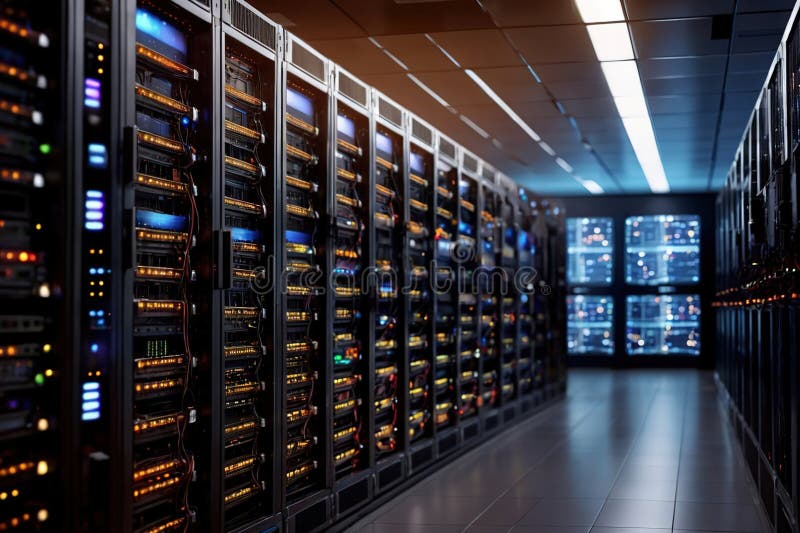 Technology Infrastructure Concept. Data Centers, Servers and ...