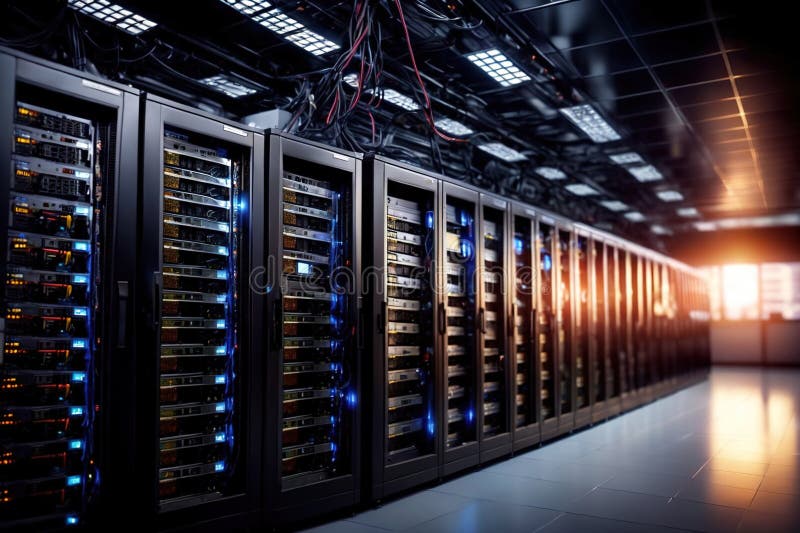 Technology Infrastructure Concept. Data Centers, Servers and ...