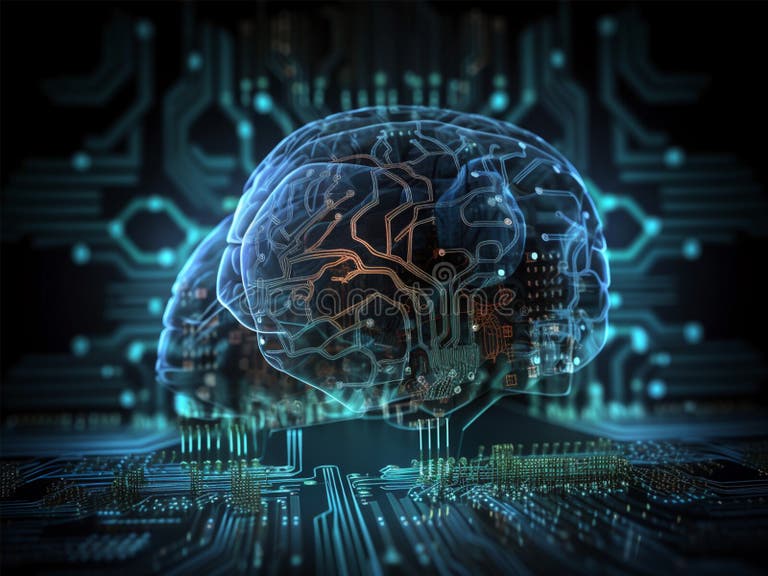 Human Brain Circuit Board, Technology Background, Artificial ...