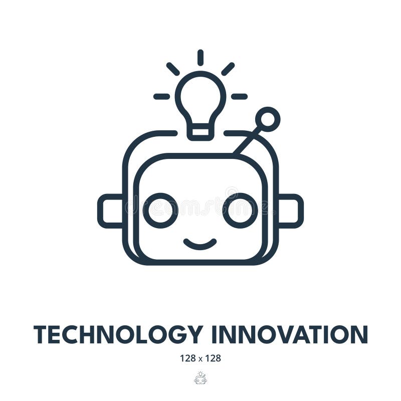 Technology Innovation Icon. Robot, Automation, Tech. Editable Stroke ...