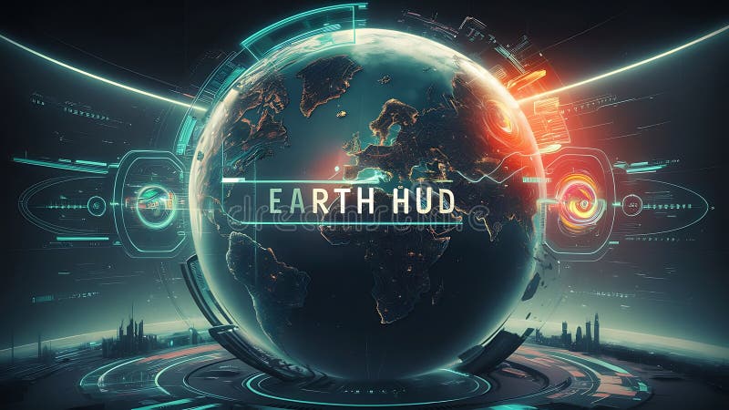 Technology, Innovation, and Infographic Concept, Eart Hud, Futuristic 3 ...